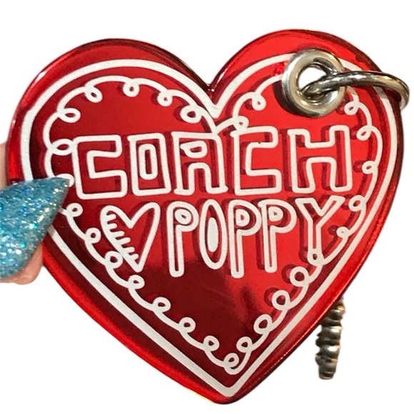 Coach | Bags | Coach Poppy Red Heart Keychain | Poshmark
